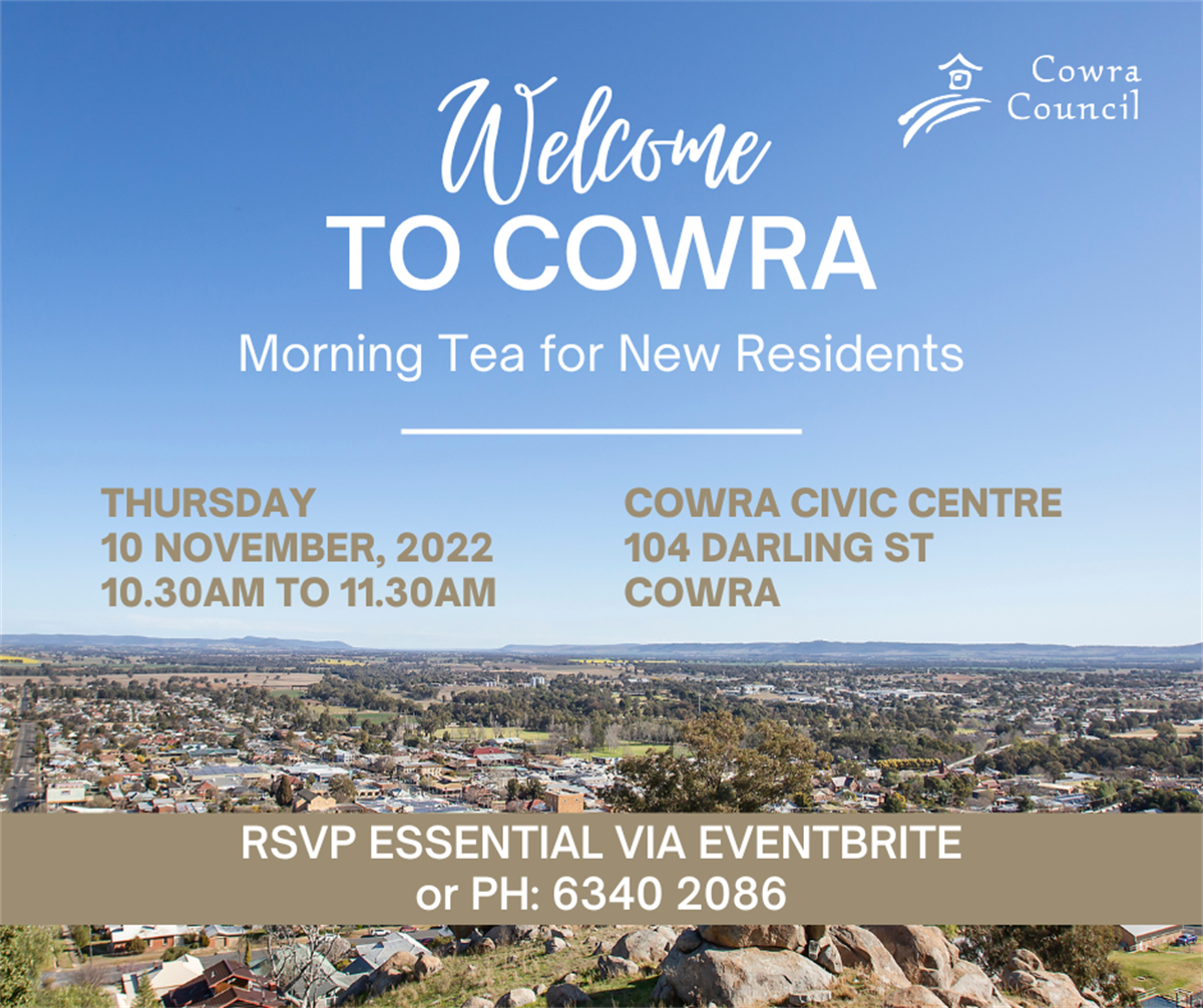 Welcome to Cowra Morning Tea for New Residents | Cowra Council